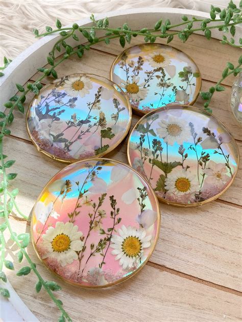 Resin Coasters With Flowers Handmade Home Decor Gift Ideas for Her ...