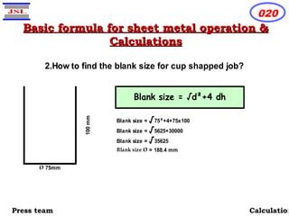 Image result for Drawing Blank Calculation Formula