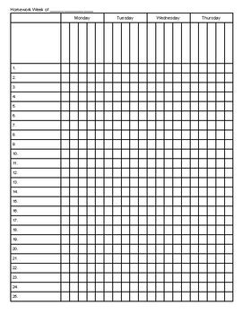 Image result for Homework Checklist