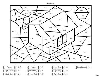Division 2-Digit by 1-Digit - Coloring Pages | Color by Number | TPT