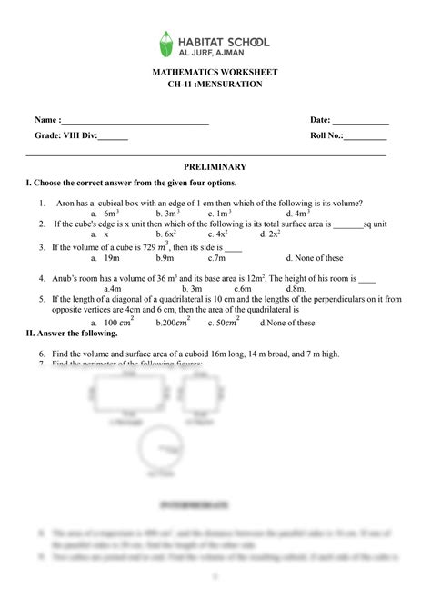 Image result for Math Measurement Grade 8 Worksheet