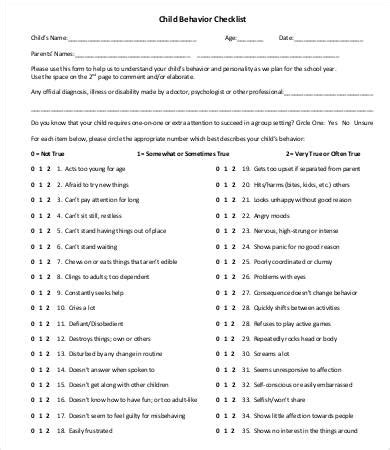 Image result for Child Behavior Checklist