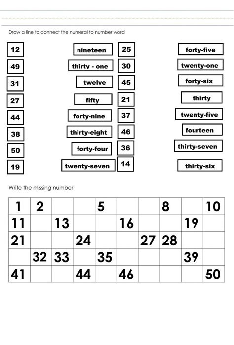 Image result for Number Words Worksheet