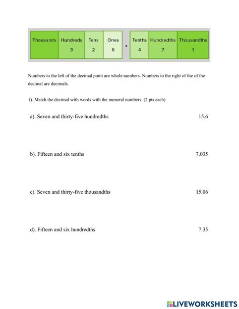 Image result for Place Value Matching Worksheet