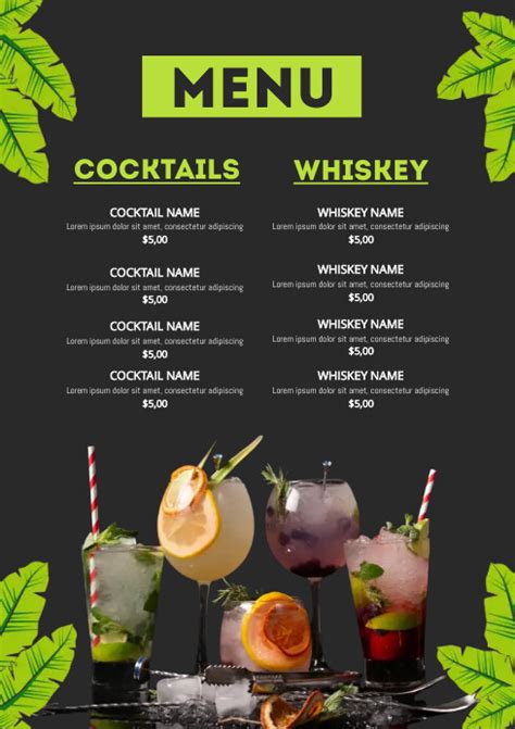 Image result for Alcohol Menu