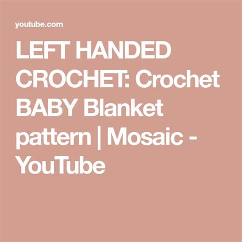 Image result for Left-Handed Crochet Baby Blanket Tutorial