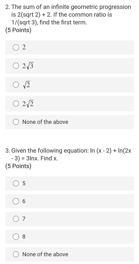 Image result for Geometric Progression Sum to Infinity