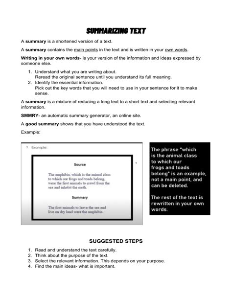 Image result for Summarizing a Text