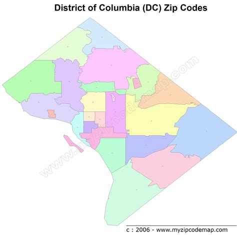 Image result for DC Zip Code Map
