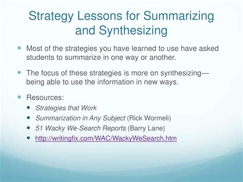 Image result for Synthesizing vs Summarizing