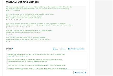 Image result for MATLAB Matrix Size