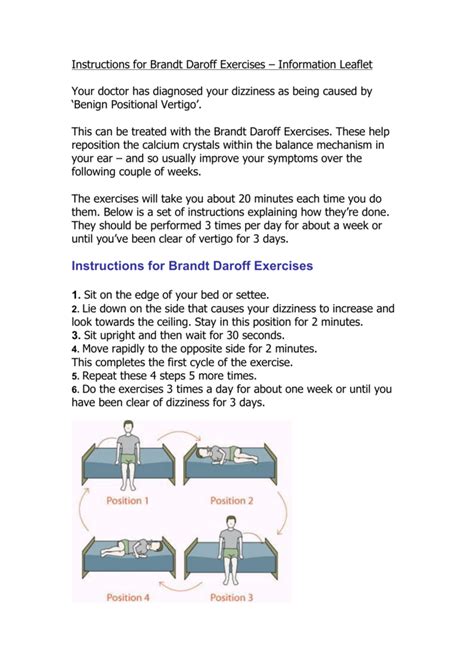 Brandt Daroff Exercises Handout