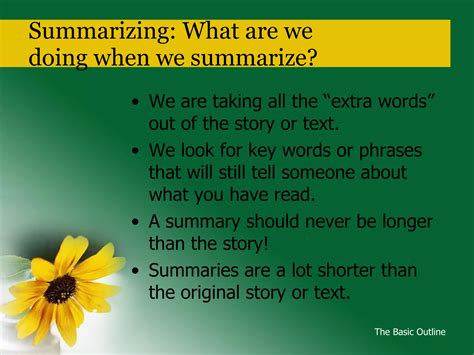 Image result for Summarizing Definition