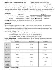 Image result for Lab Enthalpy Student Guide