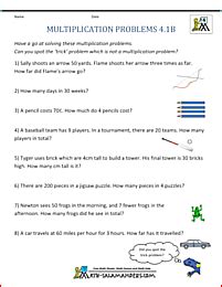 Multiplication Word Problems 4th Grade - Worksheets Library