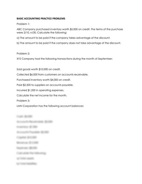 Image result for Accounting Practice Problems