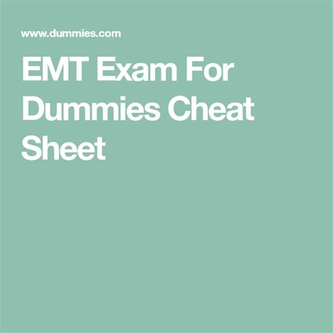 Image result for EMT-Basic Cheat Sheet