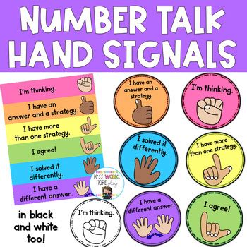 Image result for Number Talk Hand Signals