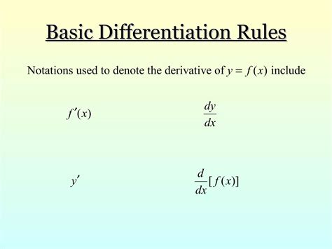 Image result for Basic Differentiation Rules