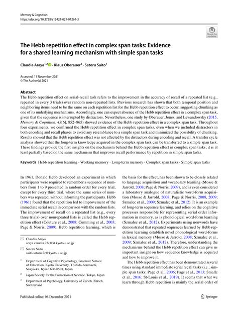 Image result for Hebb Learning Task