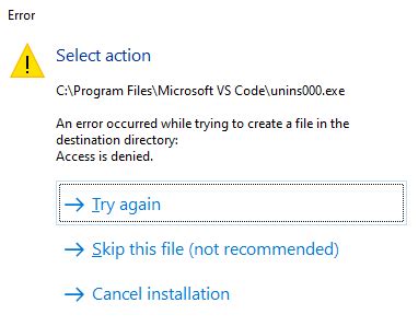 Image result for Access Is Denied in vs Code