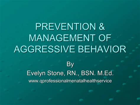 Image result for Management of Aggressive Behavior