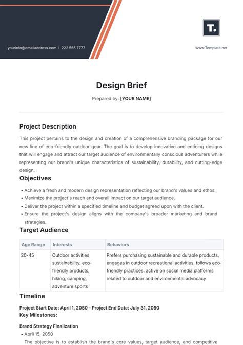 Image result for Design Brief Examples