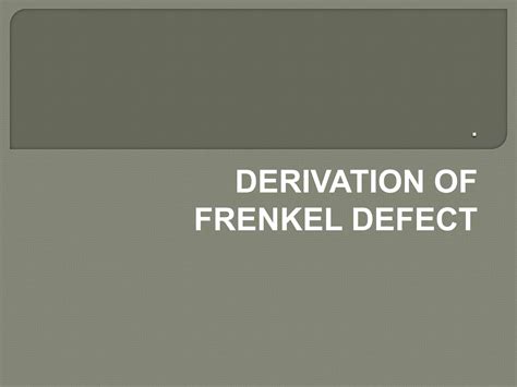 Image result for Frenkel Defect Examples