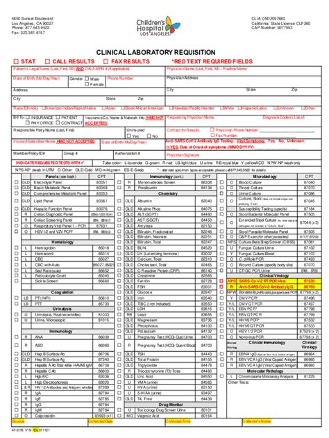 Image result for Lab Requisition Form