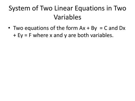 Image result for Solving a System of Two Linear Equations