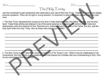 Image result for Trinity Worksheet