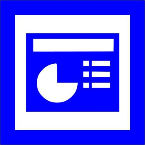 Blue powerpoint icon - Free blue office icons