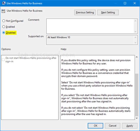 Image result for How to Disable Windows Hello