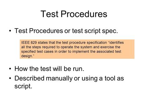 Image result for Test Procedure Specification