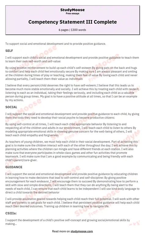 Image result for Competency Statement 3