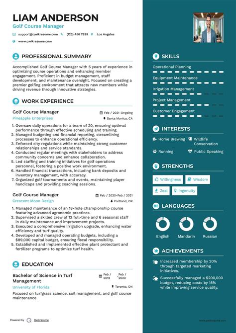 Image result for Golf Course Manager Resume Example