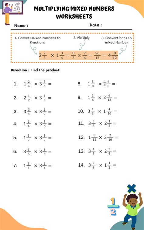 Image result for Multiplying Mixed Numbers Worksheet