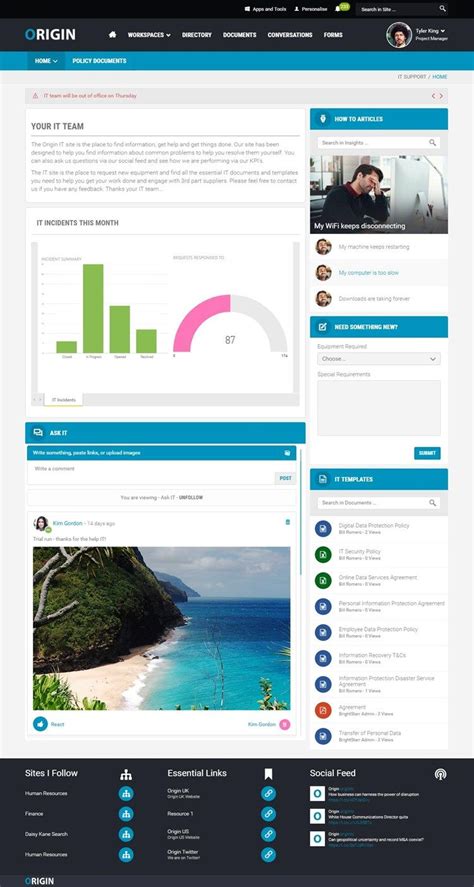 Image result for Intranet Page Design