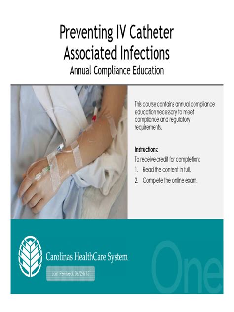 Prevent IV Cath Infections | PDF