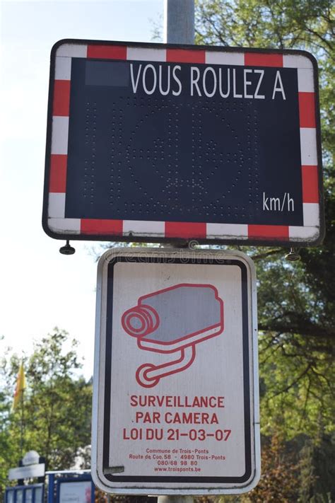 Camera Traffic Check Warning Signs Stock Image - Image of forest ...