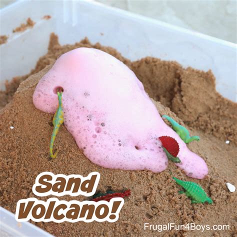 Sand Volcano Science Experiment - Frugal Fun For Boys and Girls