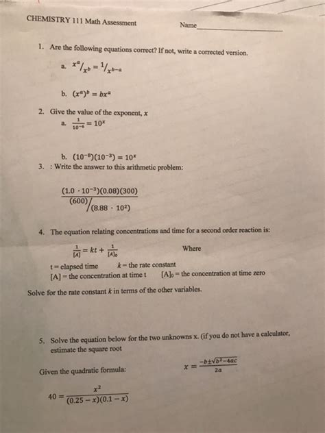 Image result for Chemistry Math Problems