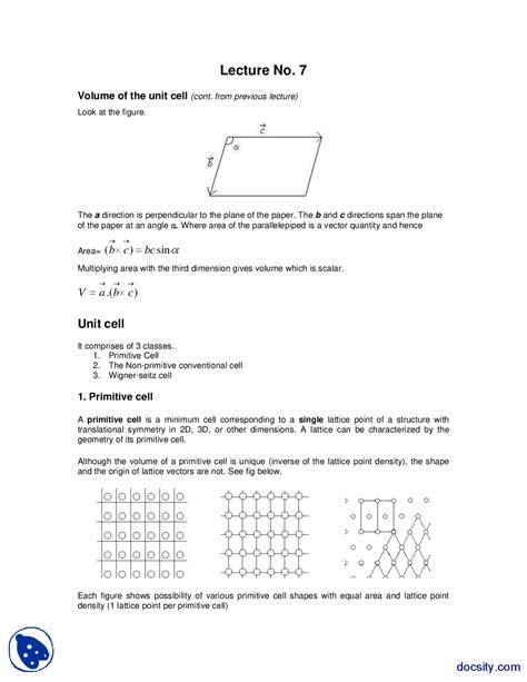 Image result for Volume of Unit Cell