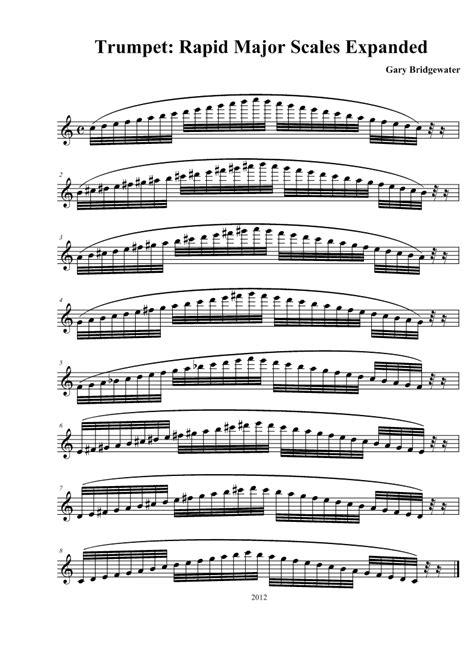 Image result for Trumpet Notes On Scale