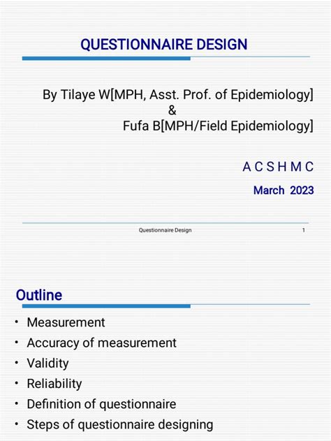 Questionnaire Design | PDF | Validity (Statistics) | Accuracy And Precision