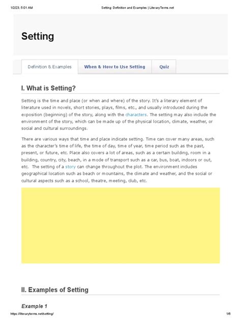 Image result for Setting Meaning