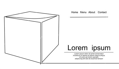 Image result for Cube Line Drawing