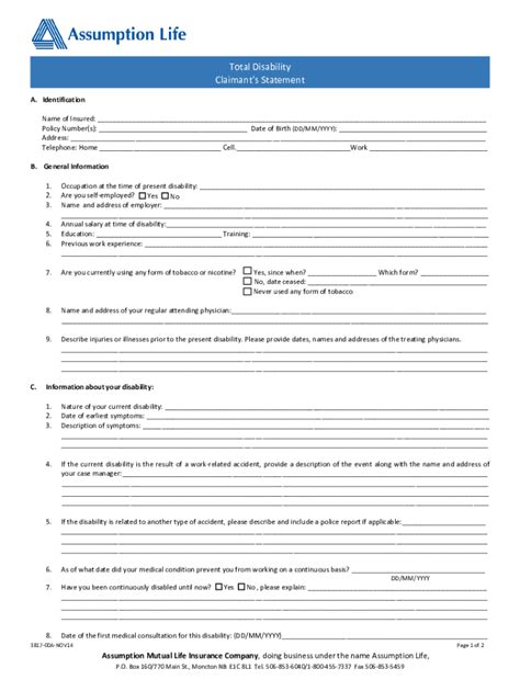 Image result for Continuing Disability Claim Form