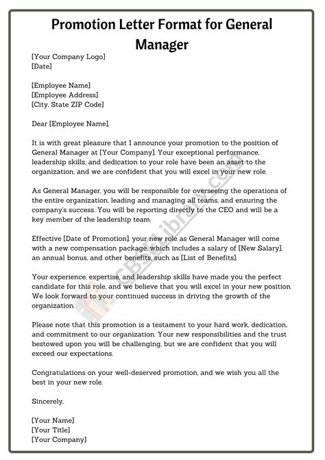 Image result for Formal Letter Format Promotion