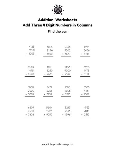 Image result for Adding 4 Numbers